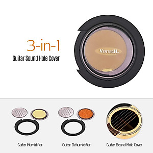 Btuty 3-in-1 Acoustic Guitar Sound Hole Cover Humidifier Moisture Reservoir Dehumidifier for 101-103mm Guitar Sound Hole