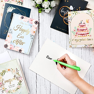 24 Pcs Wedding Cards for Bride and Groom Assorted Wedding Greeting Cards with White Envelopes Wedding Congratulations Card Bulk for Bridal Shower Newlywed Wedding Congratulations, 4.5 x 6.2 Inch