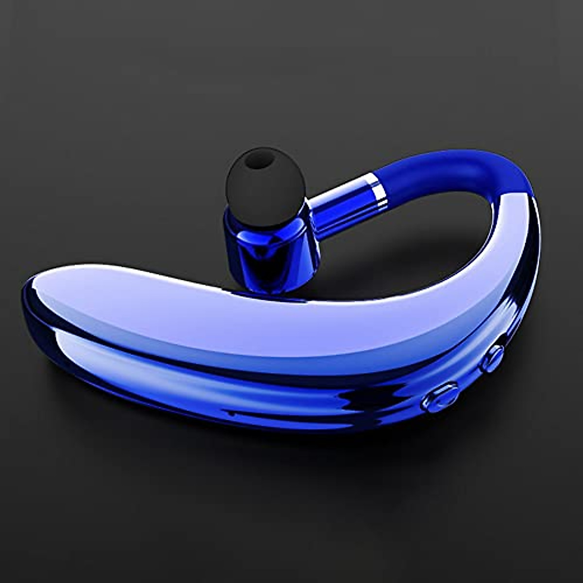 Heave Bluetooth V5.0 Headset,Wireless Earpiece 120 Hours Standby Time Handsfree Single Ear Business Earphone Ear Hook with Noise Canceling Mic for Workout Driving Home Office Blue