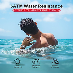 DR.VIVA Smart Watches for Men, Outdoor GPS Smartwatch Fitness Activity Tracker with Heart Rate Blood Oxygen Sleep Monitor, 1.3" HD Touch Screen 18-Day Battery 130 Sport Modes 5ATM Waterproof, Black