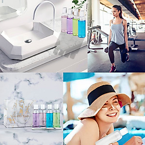 TSA Approved Travel Bottles Set for Toiletries Squeeze Size Container Kit Portable Leak Proof Refillable Cosmetic Airplane Essential Shampoo Hair Conditioner Body Lotion Bath Shower Gel