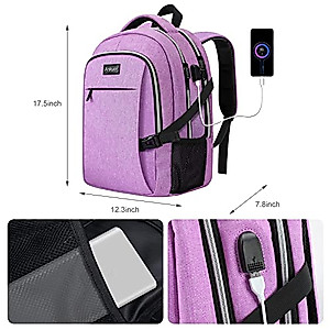 ANKUER Backpacks for Men Women, Backpack Fits Up 15.6 in Laptop Backpack for Travel, Backpacks with USB Charging Port, Work Business Backpack for Women (Purple)