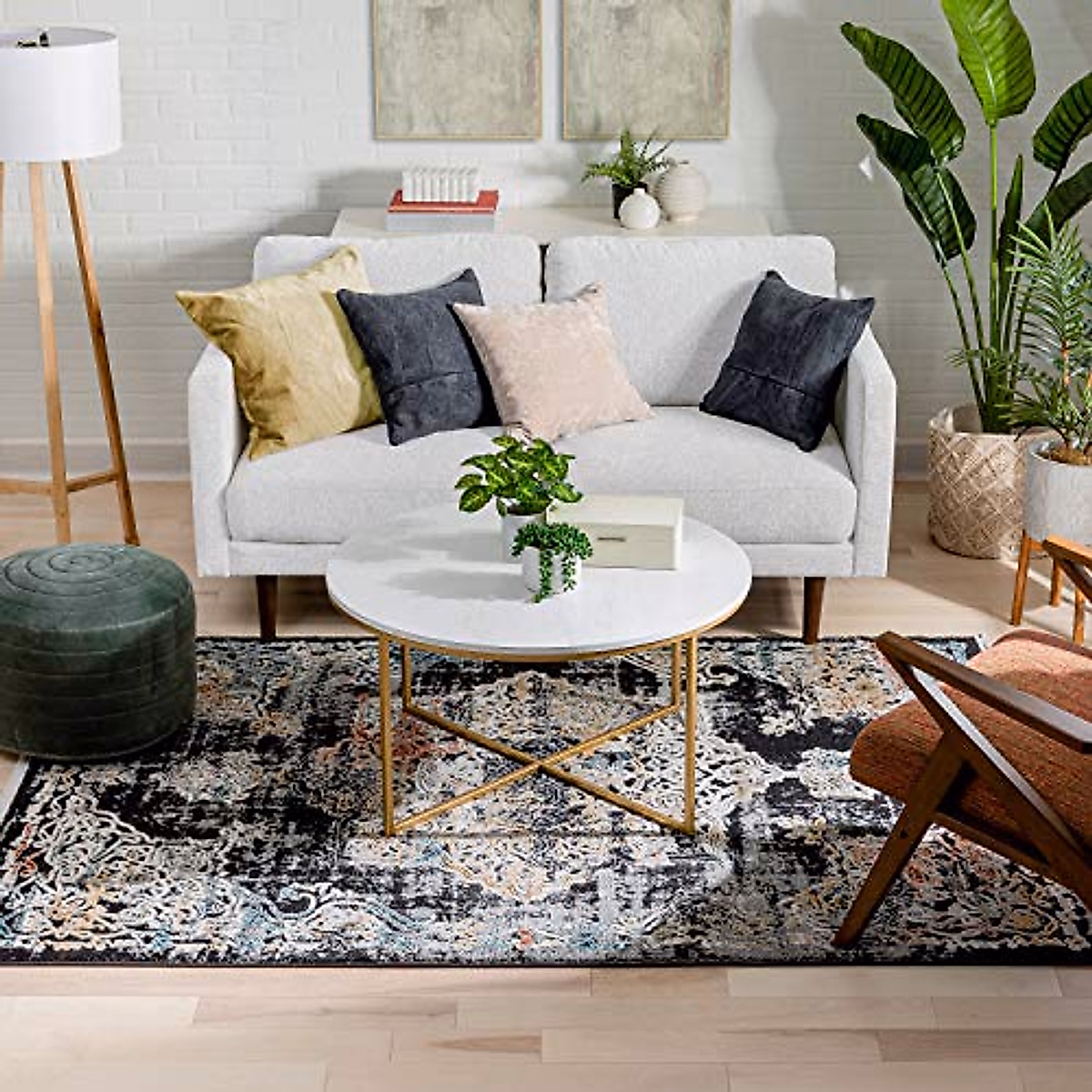 Well Woven Indira Maura Bohemian Vintage Medallion Oriental Black 5x7 (5'3" x 7'3") Area Rug