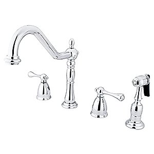 Kingston Brass KB1791BLBS Heritage 8-Inch Centerset Kitchen Faucet, Polished Chrome