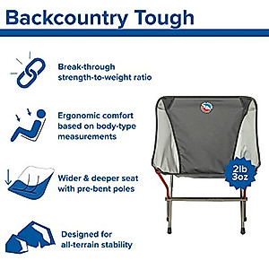 Big Agnes Mica Basin Chair- Ultralight, Portable Chair for Camping and Backpacking, Asphalt/Gray