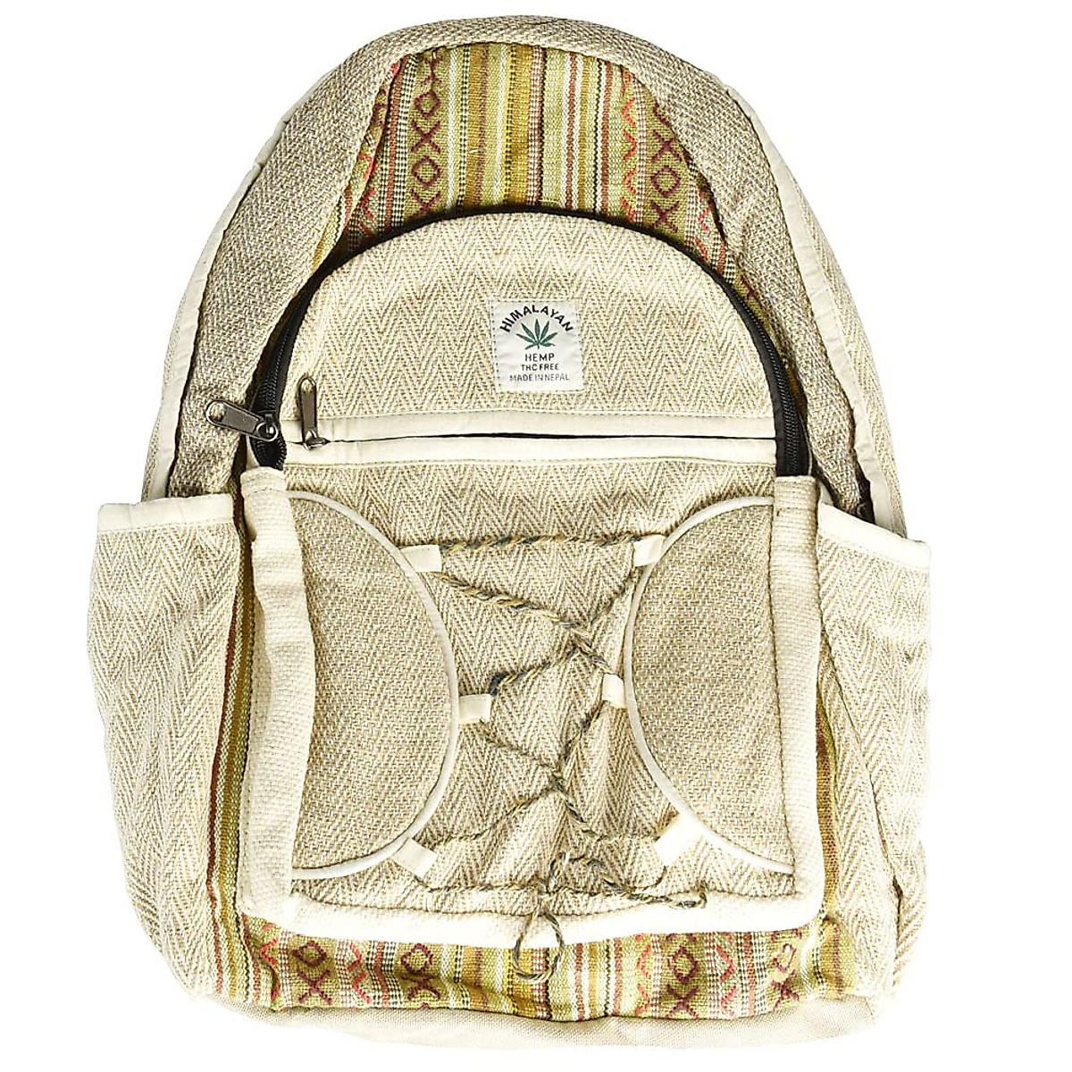 ThreadHeads Himalayan Hemp Laced Front Backpack - 13" x 18"