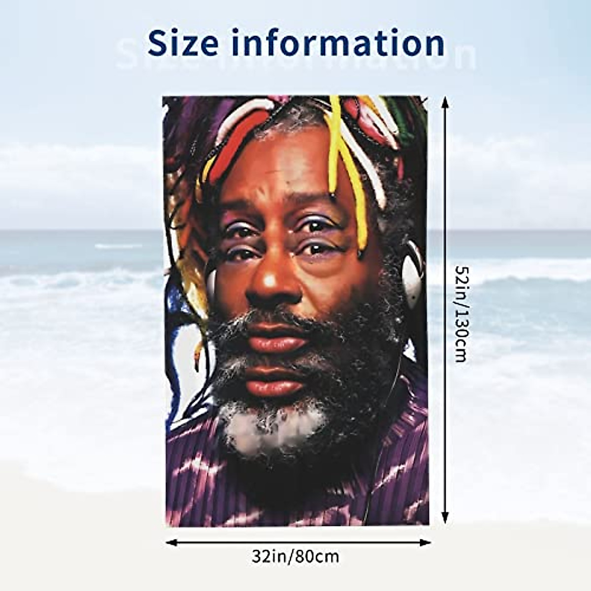 George Clinton Poster Beach Towel Quick Dry Highly Absorbent Light Weight Super Soft Bath Towel for Unisex