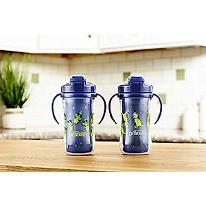 Dr. Brown's Milestones Insulated Sippy Cup with Straw and Handles - Blue - 10oz - 2-Pack - 12m+