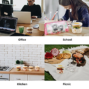 Tourdeus Tritan Oatmeal Jars, 4-Pack Shatterproof & Leakproof Overnight Oats Containers with Lids, 14oz Pop-Top Airtight Meal Prep Jars for Chia Pudding, Yogurt, Salad, Cereal, Orange