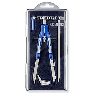Staedtler Comfort 4 Pc Metal 6" Quick Setting Compass Set, 552 02
