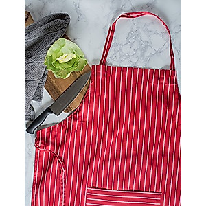 DII Professional and Commercial Grade, Chef Stripe Kitchen, Apron, Tango Red