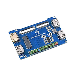 Binocular Camera Base Board + Interface Expander for Raspberry Pi Compute Module 4,Dual 8MP Camera 4K Gigabit ETH and Interfaces to Connect 40PIN GPIO HAT,M.2 Slot for SSD or Communication Module