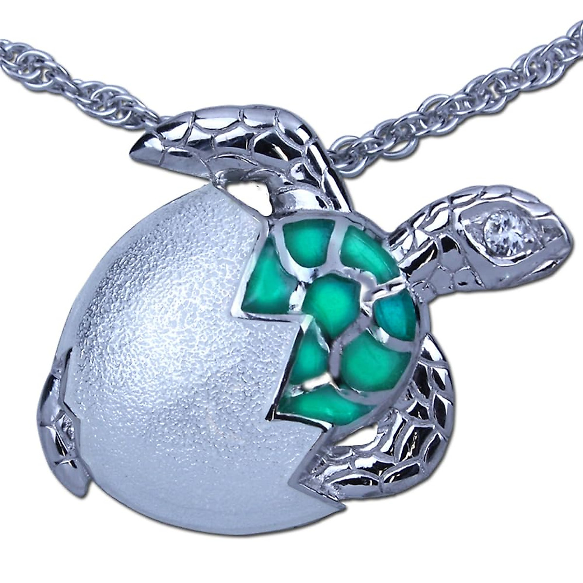 NAUTORA Hatchling Sea Turtle Necklace Crafted in Sterling Silver with 18 Inch Chain