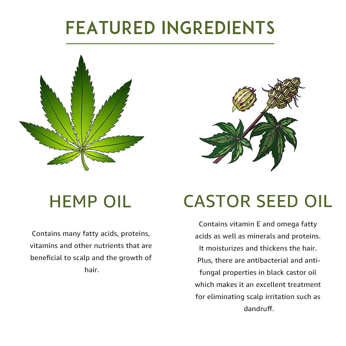 Luseta Castor & Hemp Oil Shampoo for Hair Growth, Hair Loss/Repair, Thickens & Enriches Thinning 33.8oz