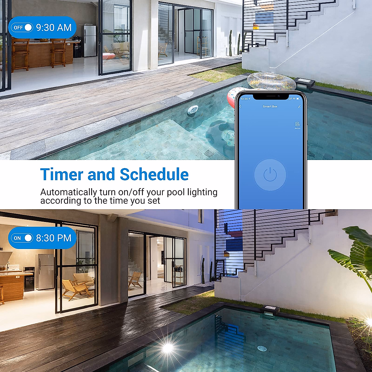 DEWENWILS Pool Timer, WiFi Timer Switch, Heavy Duty 40A 120-277 VAC 2HP, Compatible with Smart Phone, Alexa, Google Assistant, ETL Listed Milky