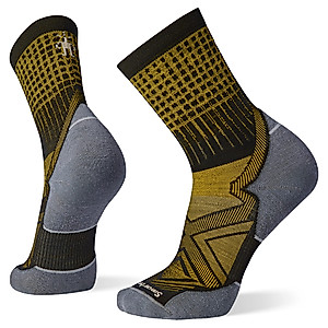 Smartwool Run Targeted Cushion Pattern Mid Crew Socks, Black, Large