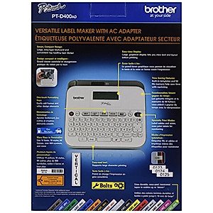 Brother Pt-d400ad Versatile, Easy-to-use Label Maker With Ac Adapter - Label, Tape - 0.14, 0.24,