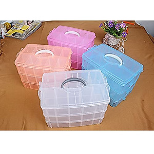 JforSJizT 30 Adjustable Compartments Washi Tape Box Organizer Storage,Divider Closet Container,Clear,Masking Tape Desktop Tape DIY Sticker Roll Tape Cutter Holder Storage