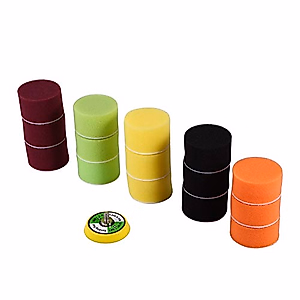 Buffing Polishing Pads, 16pcs 2" Sponge Buffing Pads for Car Foam Drill, Drill Buffer Attachment for Waxing, Polishing, Sealing Glaze, Air Sander Car Polisher Thread-M6X1