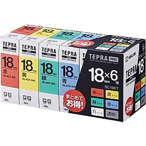 King Jim SC186T Tepra PRO Basic Pack Tape Cartridge, 0.7 inches (18 mm)