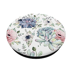 Trendy Botanical Flowers Garden Floral Print pattern for Flo PopSockets PopGrip: Swappable Grip for Phones & Tablets