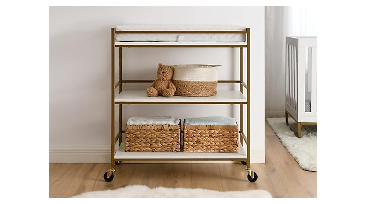 Delta Children Jade Changing Table/Cart, White Melamine/Bronze — 🛍️ The ...