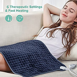 Heating Pad for Back Pain Relief, 17" X 33" XXX-Large Heating Pads for Cramps, Neck and Shoulder,Electric Heating Pad XL with 6 Fast Heating Settings,Moist Dry Heat Options,Auto-Off,Machine Washable