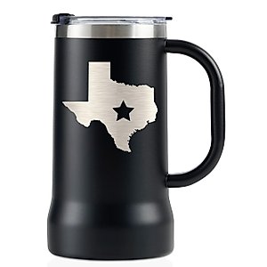 Onebttl Texas Gifts for Men Women, Texas Themed Souvenirs Travel Homesick Gift, Stainless Steel Beer Stein Tumbler, 24oz Beer Mug with Lid