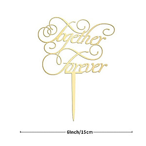 Together Forever Custom Engagement Wedding Caketopper Wedding Wedding Party Supplies For Couples Wedding Gifts Mirror Gold
