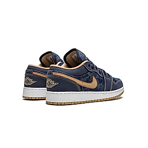 Nike Jordan Youth Air Jordan 1 Low SE DM4692 400 Denim - Size 4.5Y, Midnight Navy/Hemp