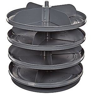 Durham 1104-95 Rotabin Gray Cold Rolled Steel 4 Revolving Shelves, 240lbs Capacity, 17" Diameter x 17-3/8" Height