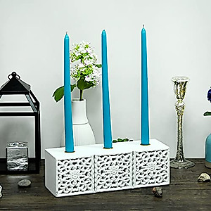 Zest Candle 12-Piece Taper Candles, 12-Inch, Turquoise