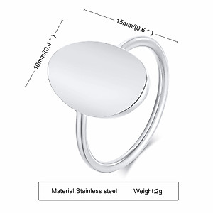 MPRAINBOW Custom Birth Month Flower Rings for Women,Stainless Steel Nameplate Signet Bands Ring,Birthday Gifts to Her (Silver,7)