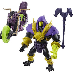 Masters of the Universe He-Man and The Action Figure + Vehicle Based on Animated Series, Articulated Battle Characters, Gift for 4 Years and Older