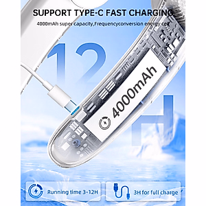 LINFOX Neck Fan,Portable Ultrathin Bladeless Neck Fan,4000mAh Rechargeable Battery Powered,3 Speeds Adjustable,Relaxed Without Feeling,Travel Essentials for Women and Man,Top Holiday Gifts(White)