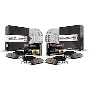 Power Stop CRK6497 Front and Rear Z17 Evolution Geomet Coated Brake Rotors and Brake Pads Brake Kit For Infiniti Q50 Q60 QX60 Nissna Murano Pathfinder