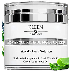 Pure Anti-Wrinkle Face & Neck Retinol Cream with Hyaluronic Acid - Premium Anti-Aging Face Moisturizer - Anti Aging Firming Facial Cream to Reduce Wrinkles, Dark Spots, Fine Lines, Sun Damage - 1.7 Oz