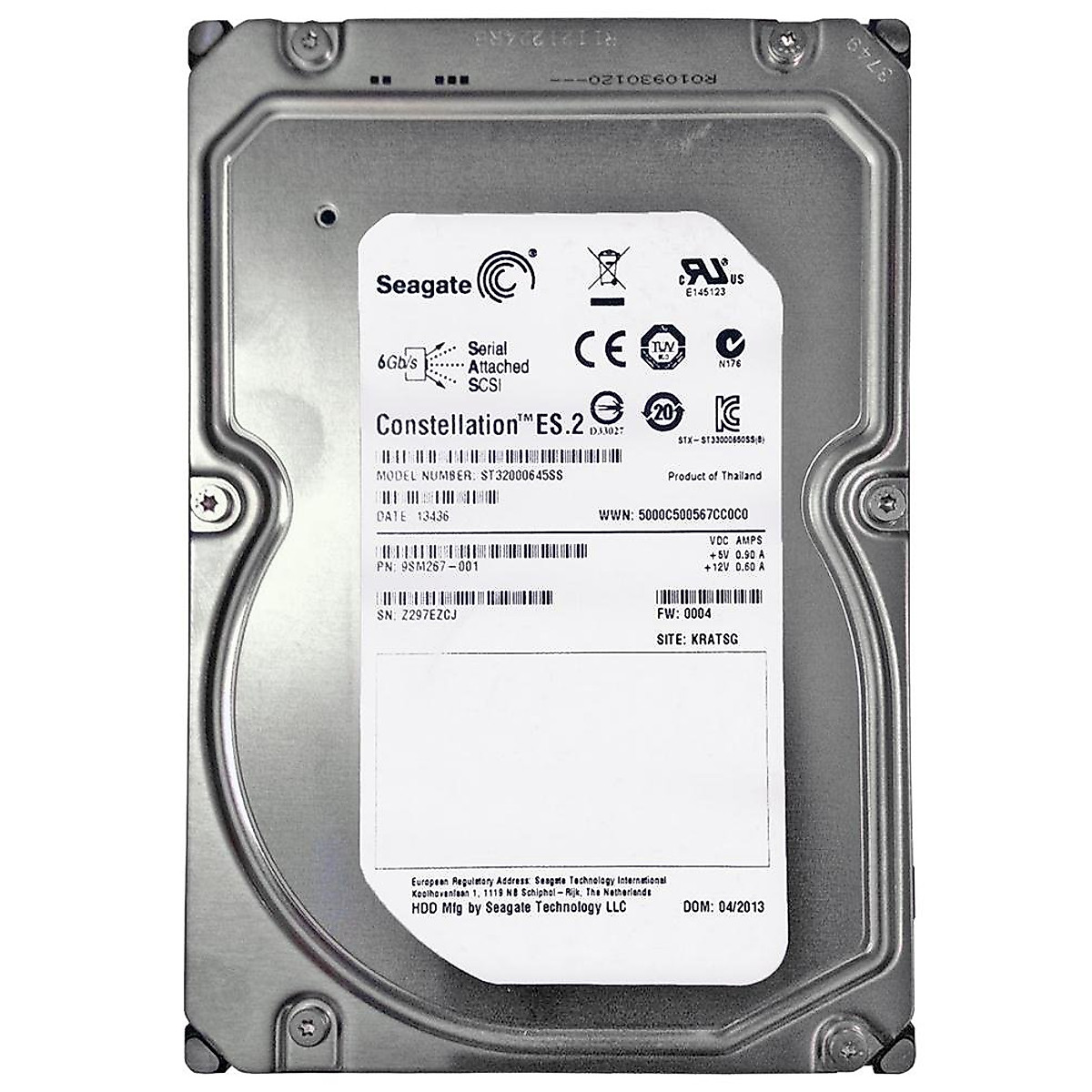 Seagate Constellation ES.2 ST32000645SS 2 TB 3.5 Internal Hard Drive - 6Gb/s SAS - 7200 rpm - 64 MB Buffer - Hot Pluggable