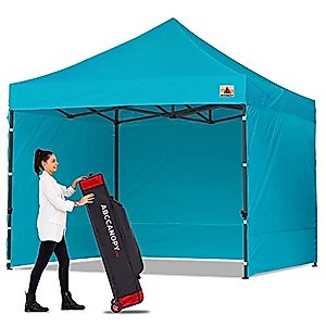 ABCCANOPY Heavy Duty Ez Pop up Canopy Tent with Sidewalls 10x10, Turquoise