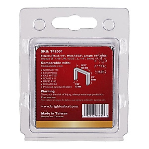 Proferred T42001 Staples, 1.2 mm Thick x 10.6 mm Wide, 1/4" (6 mm) Height