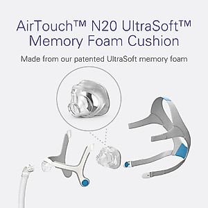 ResMed Airtouch N20 Cushion - CPAP Nasal Mask with Memory Foam Cushion & Magnetic Clips - Premium CPAP Part - Small