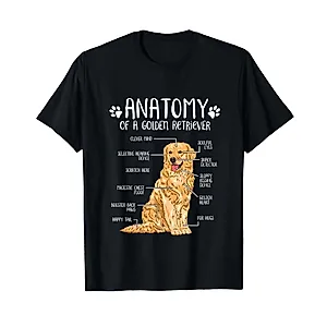 Funny Anatomy Golden Retriever Dog Lover T-Shirt