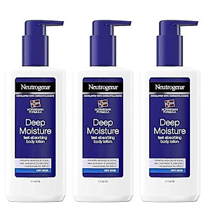 Neutrogena Norwegian Formula Deep Moisture Fast Absorbing Body Lotion for Dry Skin, 8.45 Ounce (Pack of 3)
