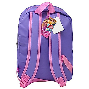 Ruz Princess Tiana Licensed Girl's 15 Inch School Bag Backpack (Purple-Pink)