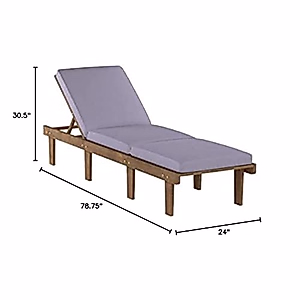 Christopher Knight Home Alisa Outdoor Acacia Wood Chaise Lounge (Set of 2), Grey Finish/Dark Grey Cushion