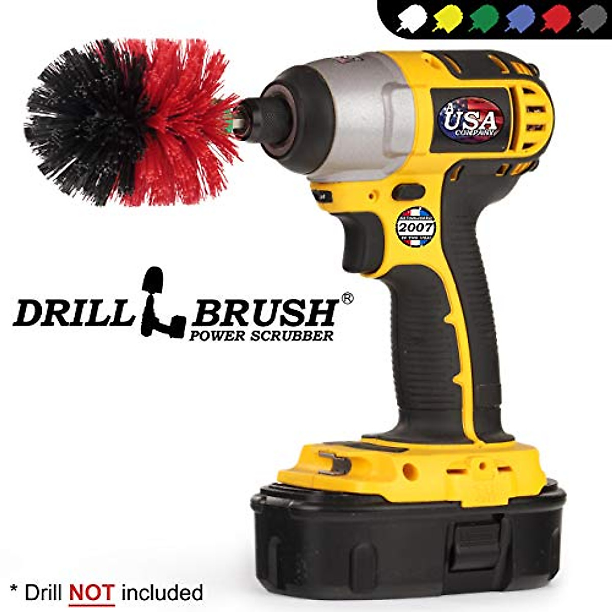 Drill Brush - Outdoor Scrub Brush - Patio, Concrete Pools, Bird Bath, Garden Fountains, Statues - Monuments and Headstones - Granite, Marble Cleaner - Spin Brush