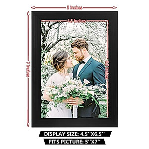 Joyberg 2 Pack 5x7 Picture Frame, Picture Frame Black, Plastic 5x7 Frame for Tabletop Display, Photo Frame with Clear Plexiglass for Vertical or Horizontal Display