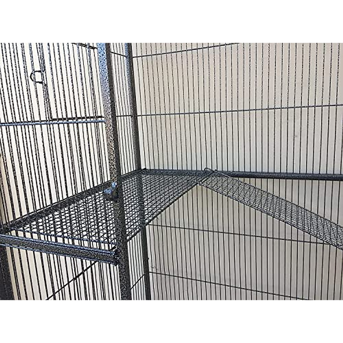 54" Large Deluxe and Sturdy Wrought Iron 4-Tiers Tight 1/2-inch Bar Spacing for Ferret Chinchilla Sugar Glider Mice Rat Cage with Detachable Rolling Stand (BlackVein, 54")