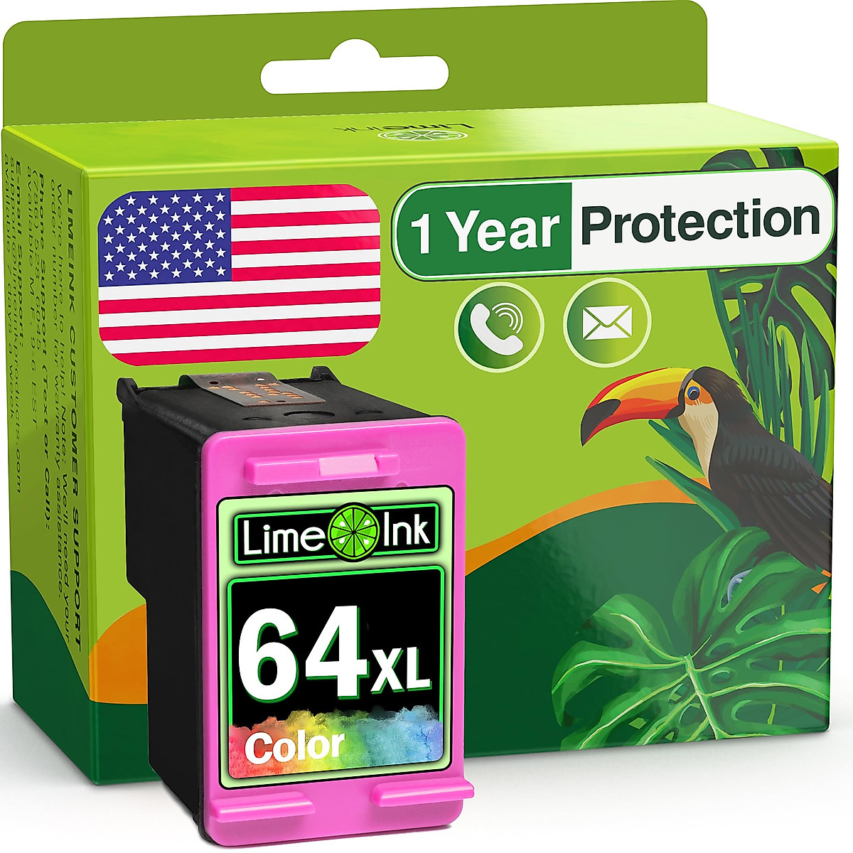Limeink Remanufactured Ink Cartridge Replacement for HP 64 XL 64XL for Envy Photo 6232 6252 6255 6258 7155 7158 7164 7800 7855 7858 7864 Inkjet Printers (1 Color)
