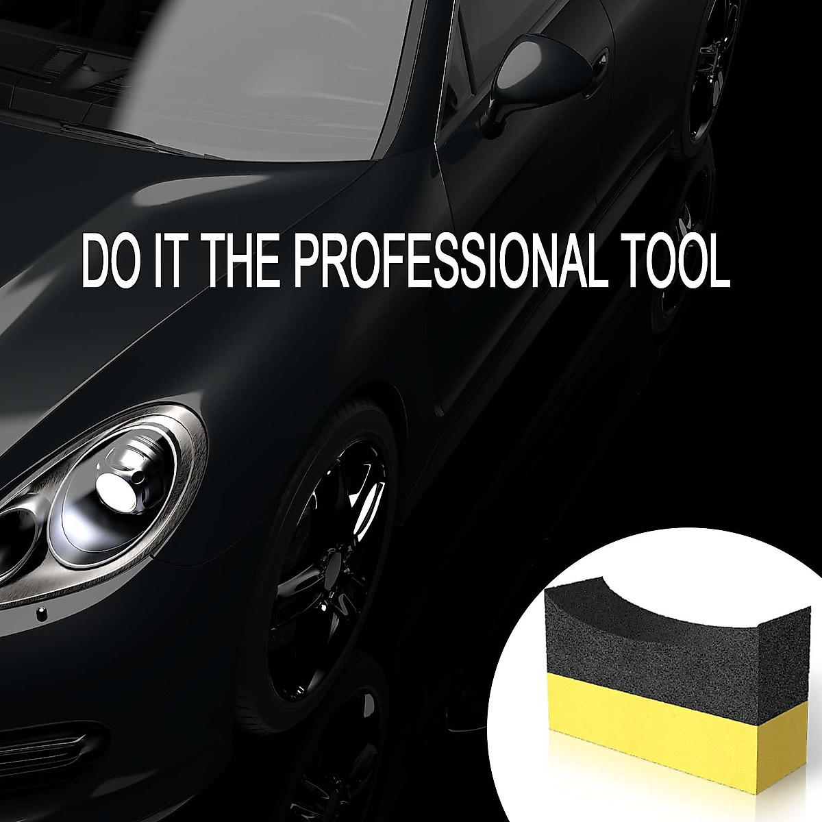 RXALASKA Tire Shine Applicator Pads, Tire Dressing Applicator Sponges, Durable Foam Tire Contour Wheel Shine Cleaning, Reusable Tire Sponges Applicator Pads Tire Wax Wipe